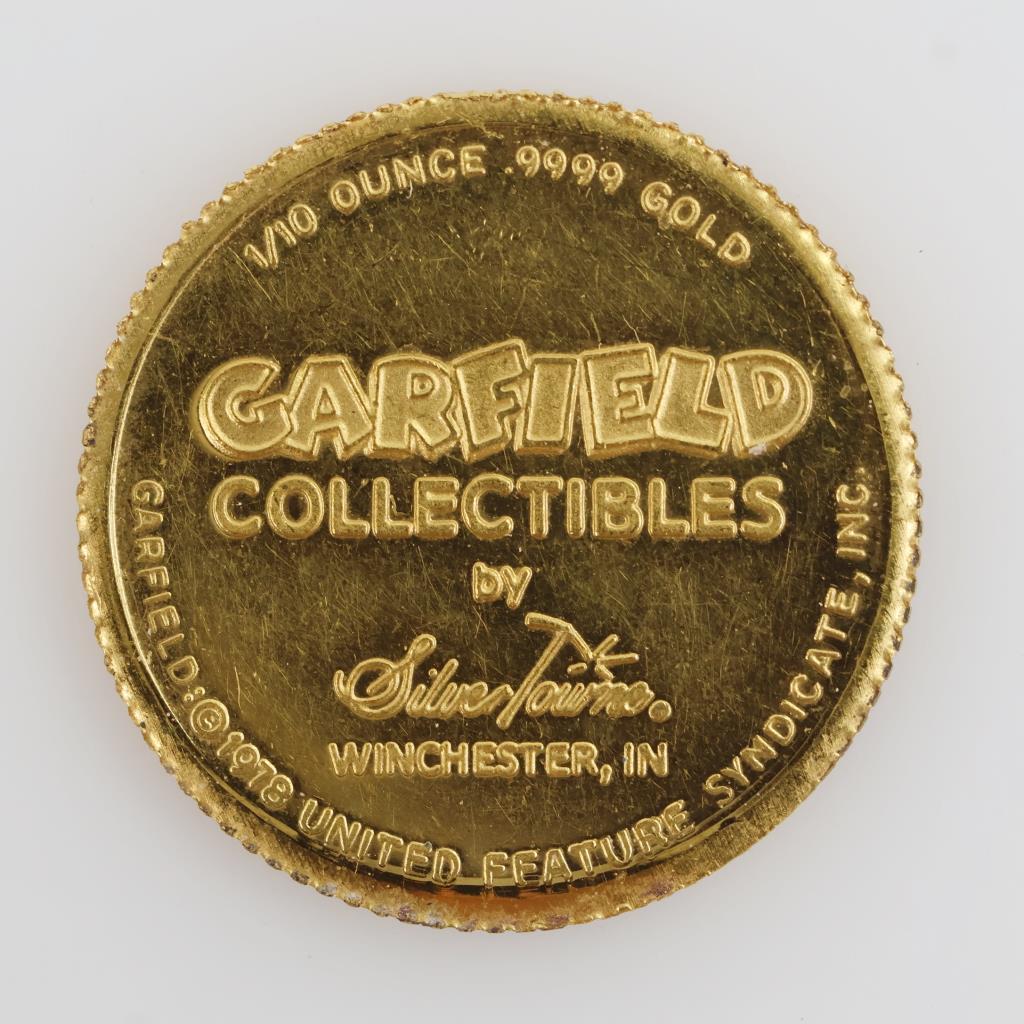 1978 Garfield Collectibles SilverTowne Mint Fine Gold 1/10oz Token ...