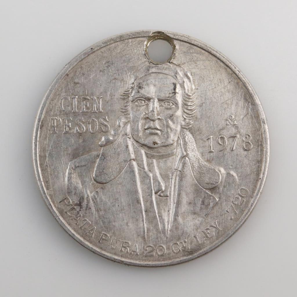 1978 Mexico Cien Pesos Silver Coin | Property Room