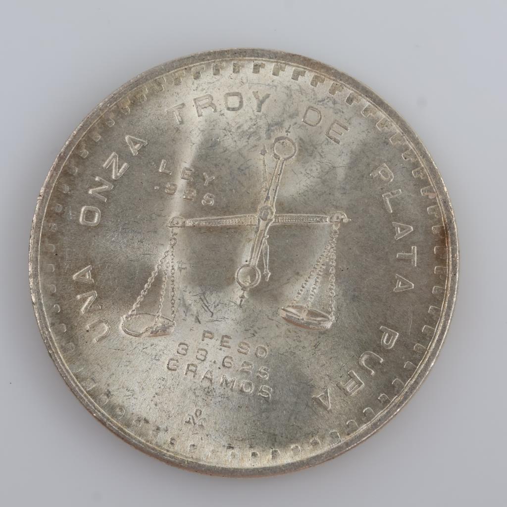 1980 Sterling Silver Mexican Mint 1 Troy Oz Round | Property Room