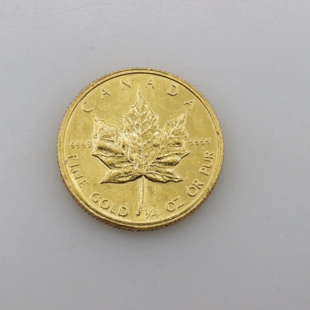 1982 Canadian Fine Gold Maple Leaf Ten Dollars 1/4oz | Property Room