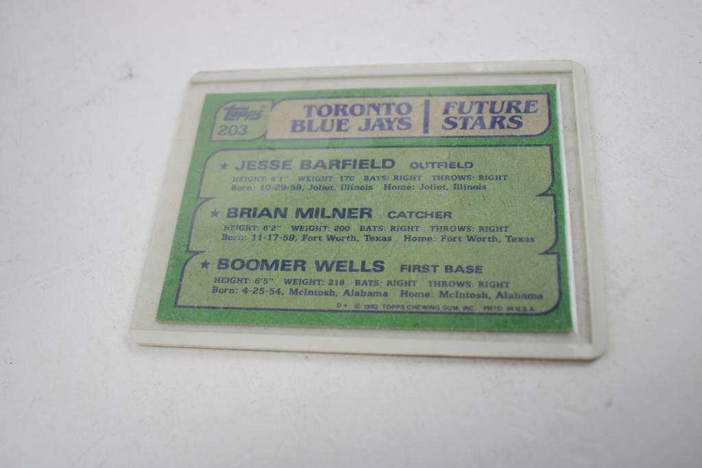 1982 Topps Future Stars Jesse Barfield Brian Milner Boomer Wells #203 ...