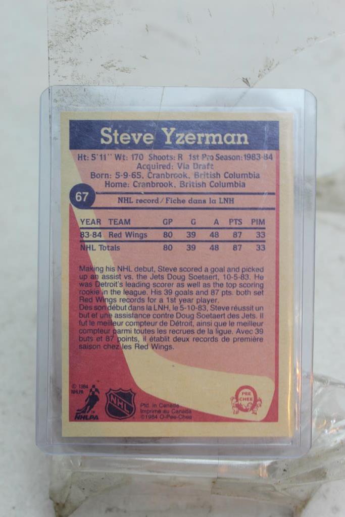1984 Topps Steve Yzerman Rookie Card | Property Room