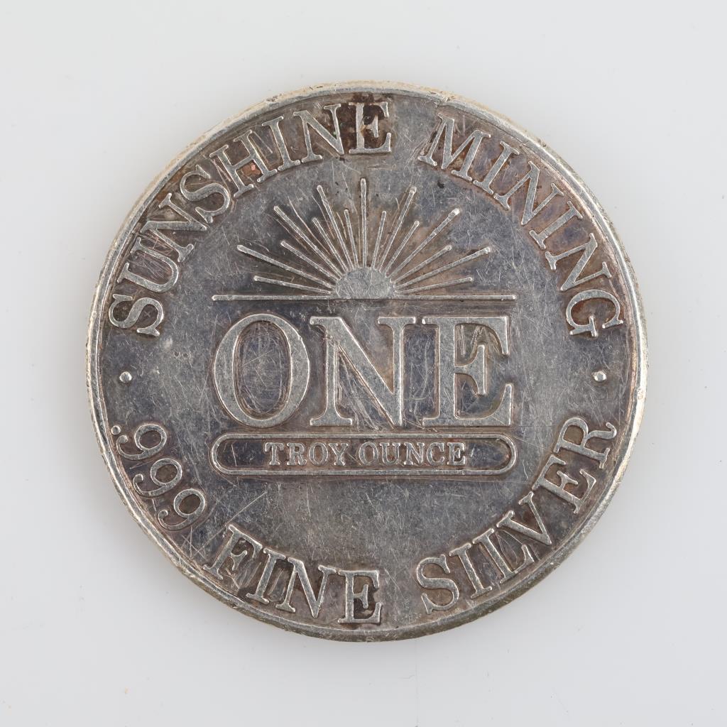 1985 Sunshine Mining Fine Silver 1 Troy Oz | Property Room