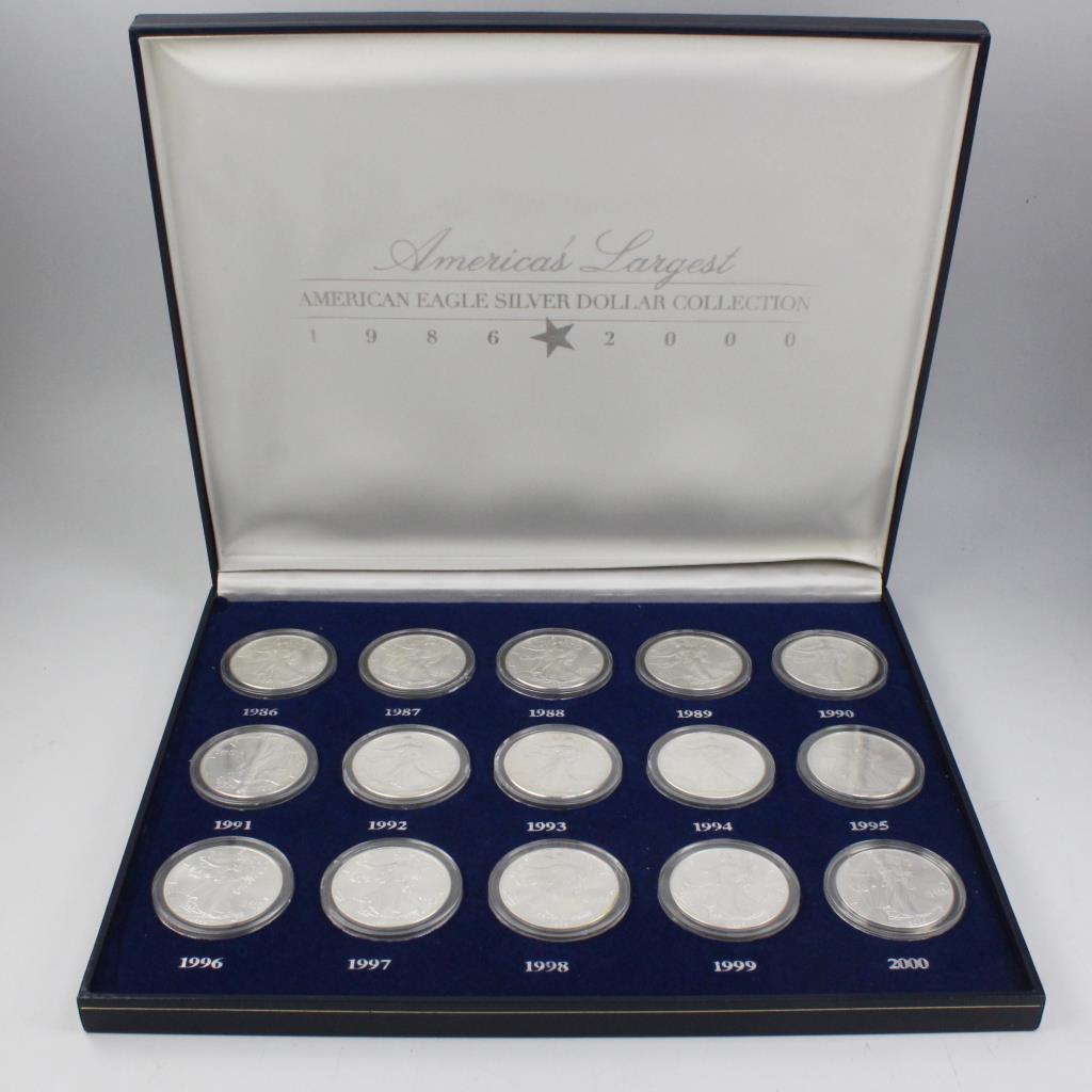1986-2000 Americans' Largest American Eagle Silver Dollar Collection ...