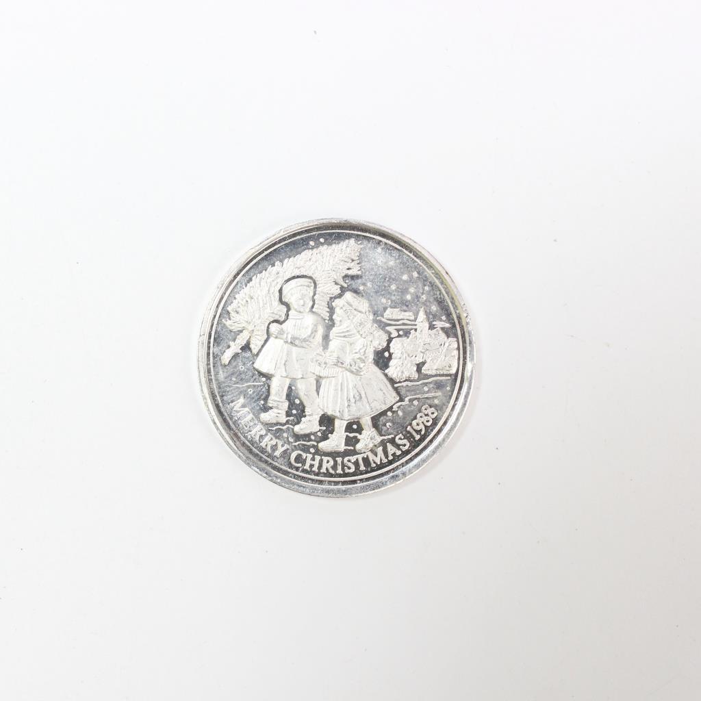 1988 Fine Silver Christmas Token | Property Room