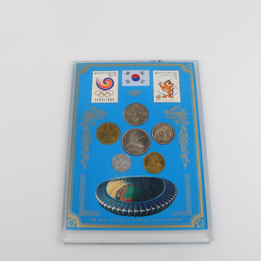 1988 Seoul Olympics Commemorative Coin Set With Stamps, 8 Pieces ...