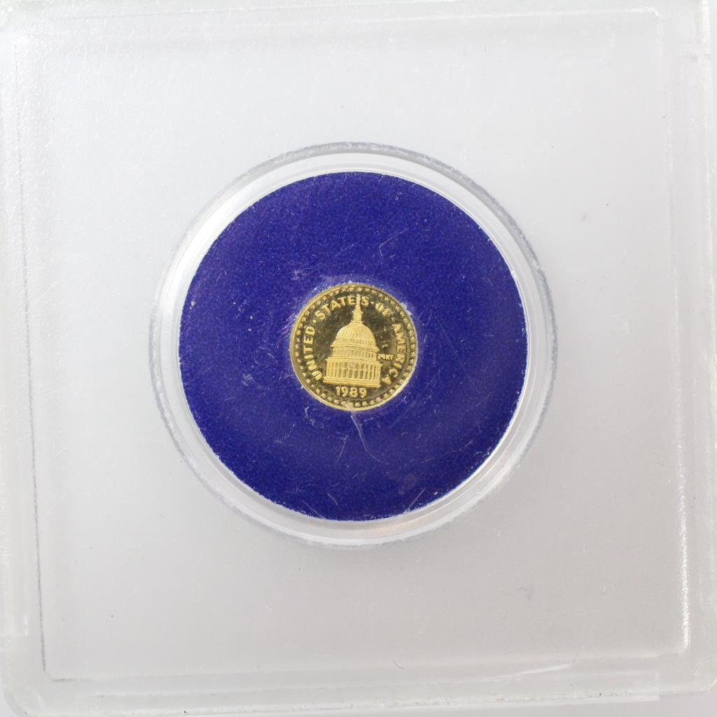 1989 24k Gold George H Bush Miniature Coin | Property Room