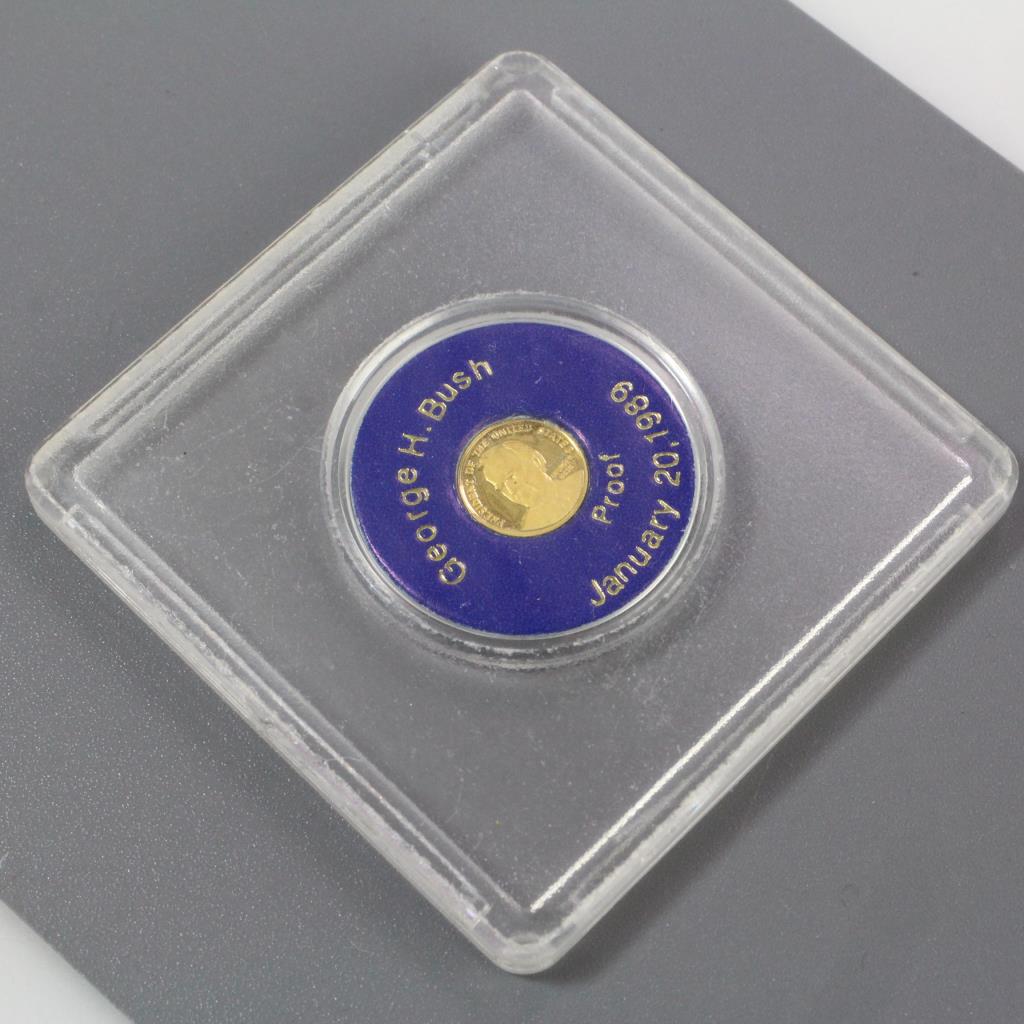 1989 24k Gold George H Bush Miniature Coin | Property Room