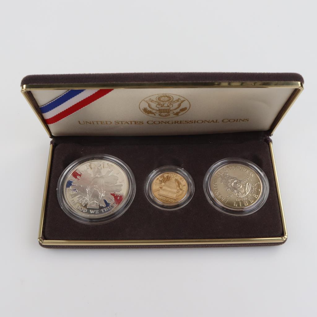 1989 US Mint Bicentennial Congressional Proof Coin Set W/COA | Property ...