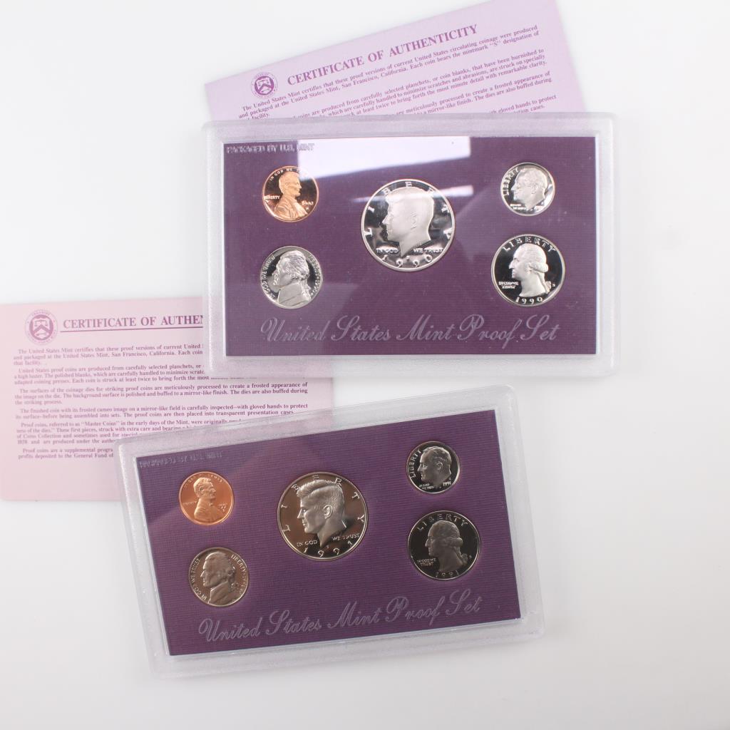 1990 And 1991 US Mint Proof Set | Property Room