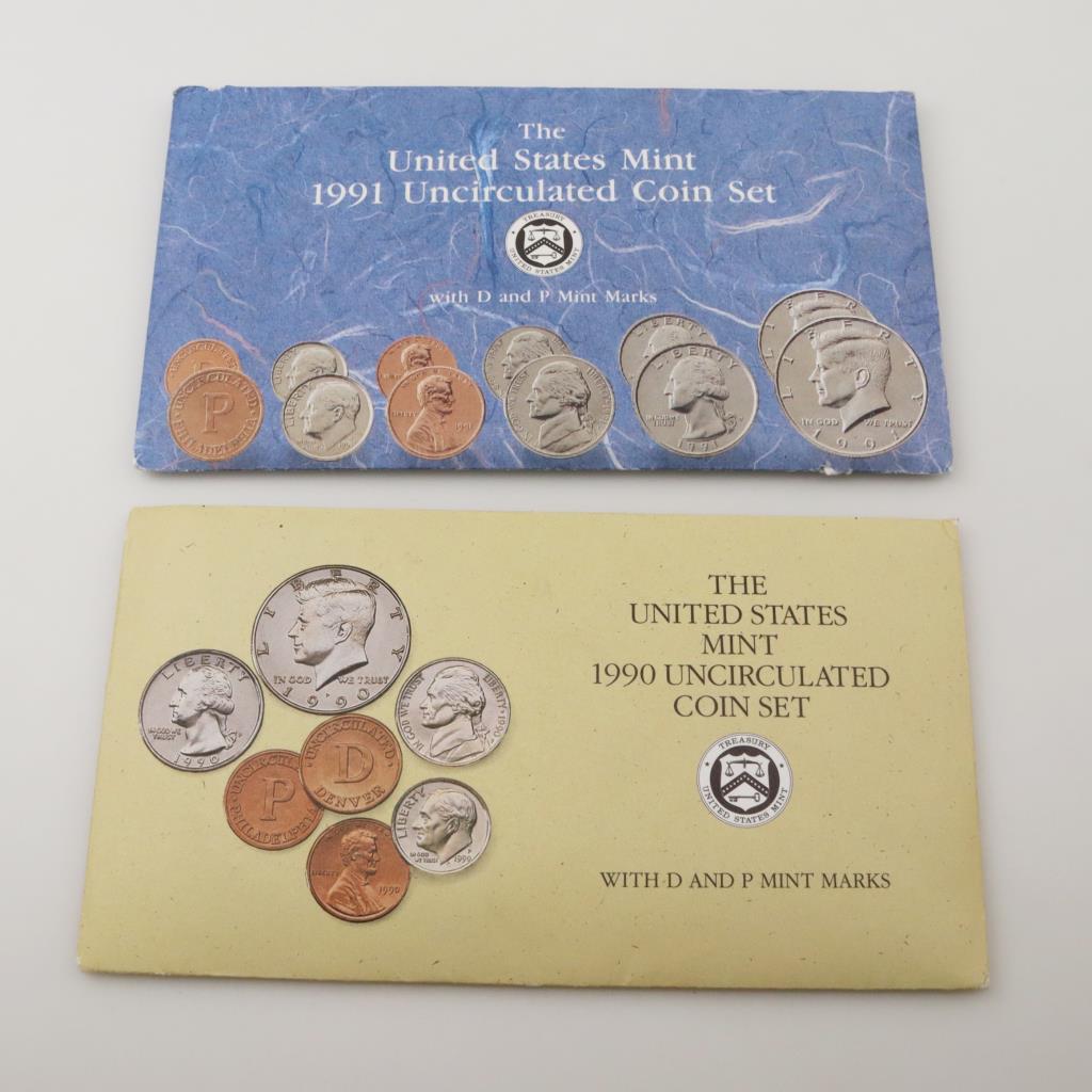 1990 And 1991 US Mint Uncirculated Coin Set, 2 Sets | Property Room