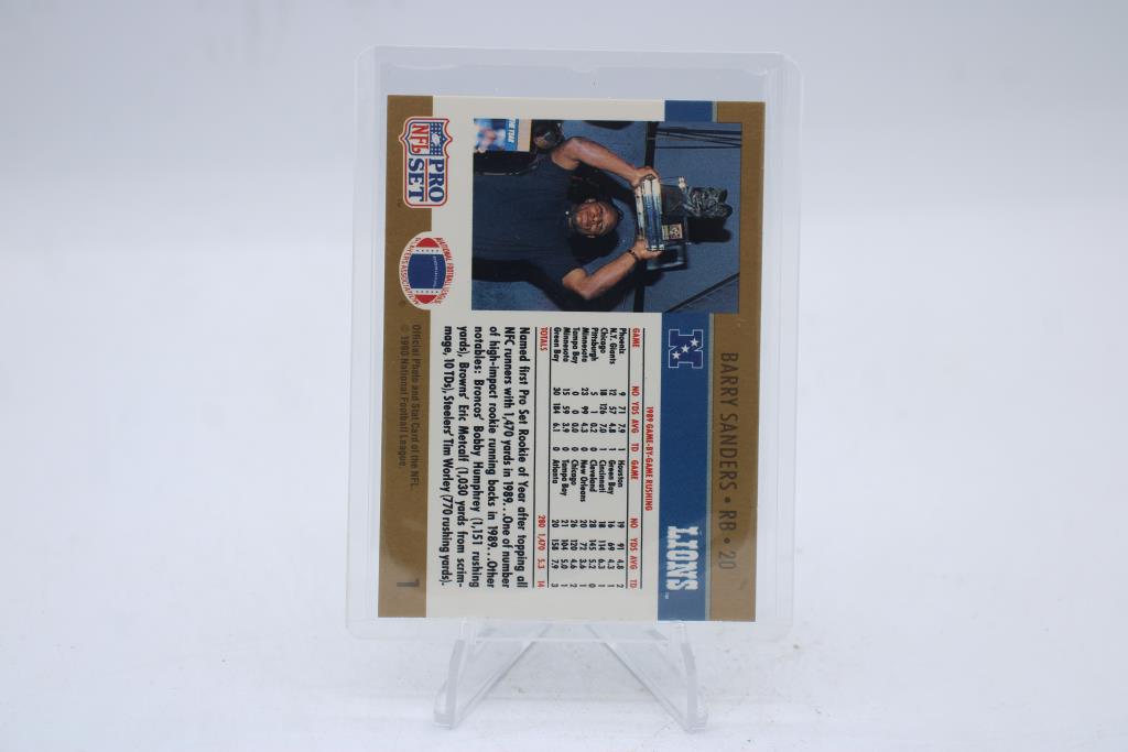 1990 NFL Pro Set Barry Sander Rookie Of The Year #1 | Property Room