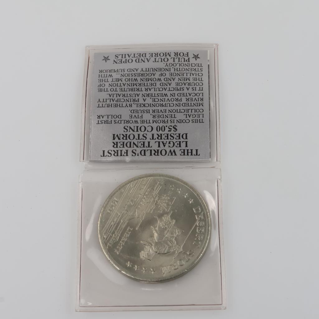 1991 Desert Storm 5 Dollar Commemorative Coin | Property Room