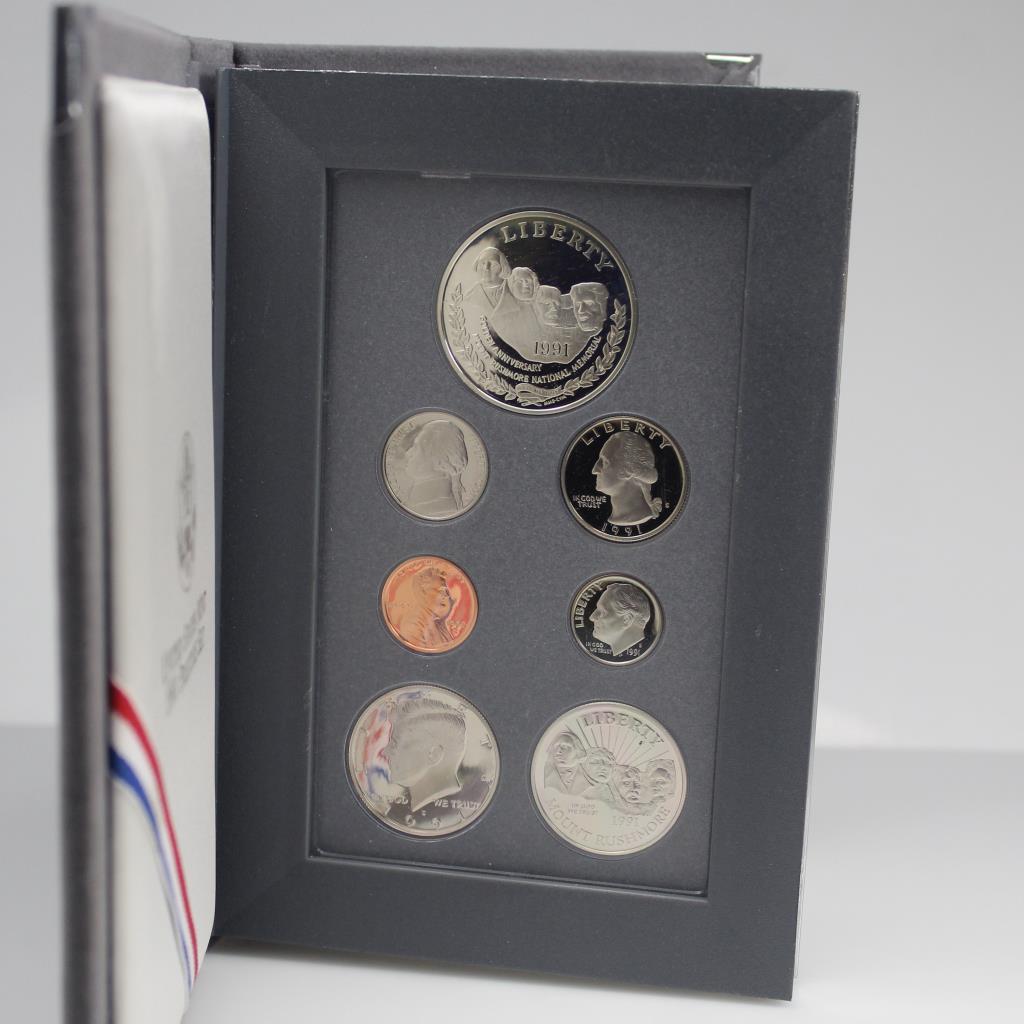 1991 U.S. Mint Proof Prestige Set - Includes Mount Rushmore Anniversary ...