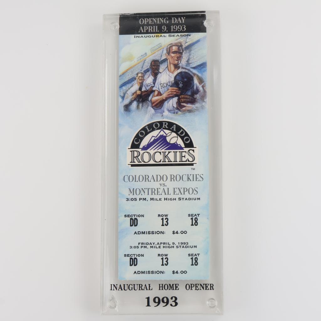 1993 Colorado Rockies Inaugural Season Opening Day Ticket | Property Room