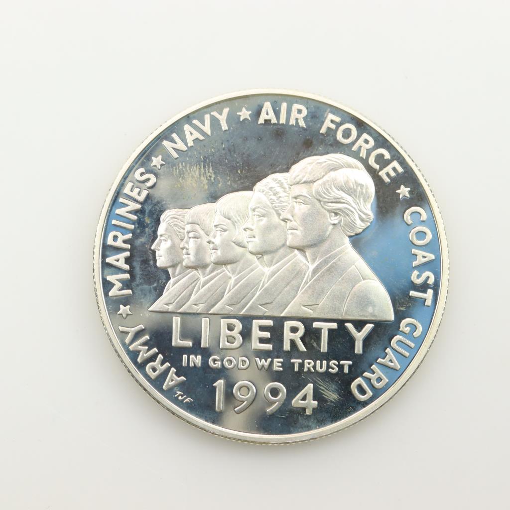 1994-P Women In Military Service For America Commemorative Silver Proof ...