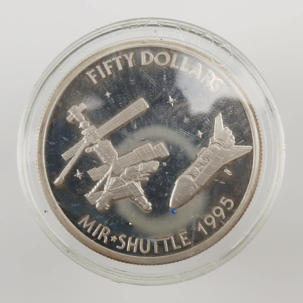 1995 Marshall Island MIR Shuttle Fine Silver 50 Dollar Coin | Property Room