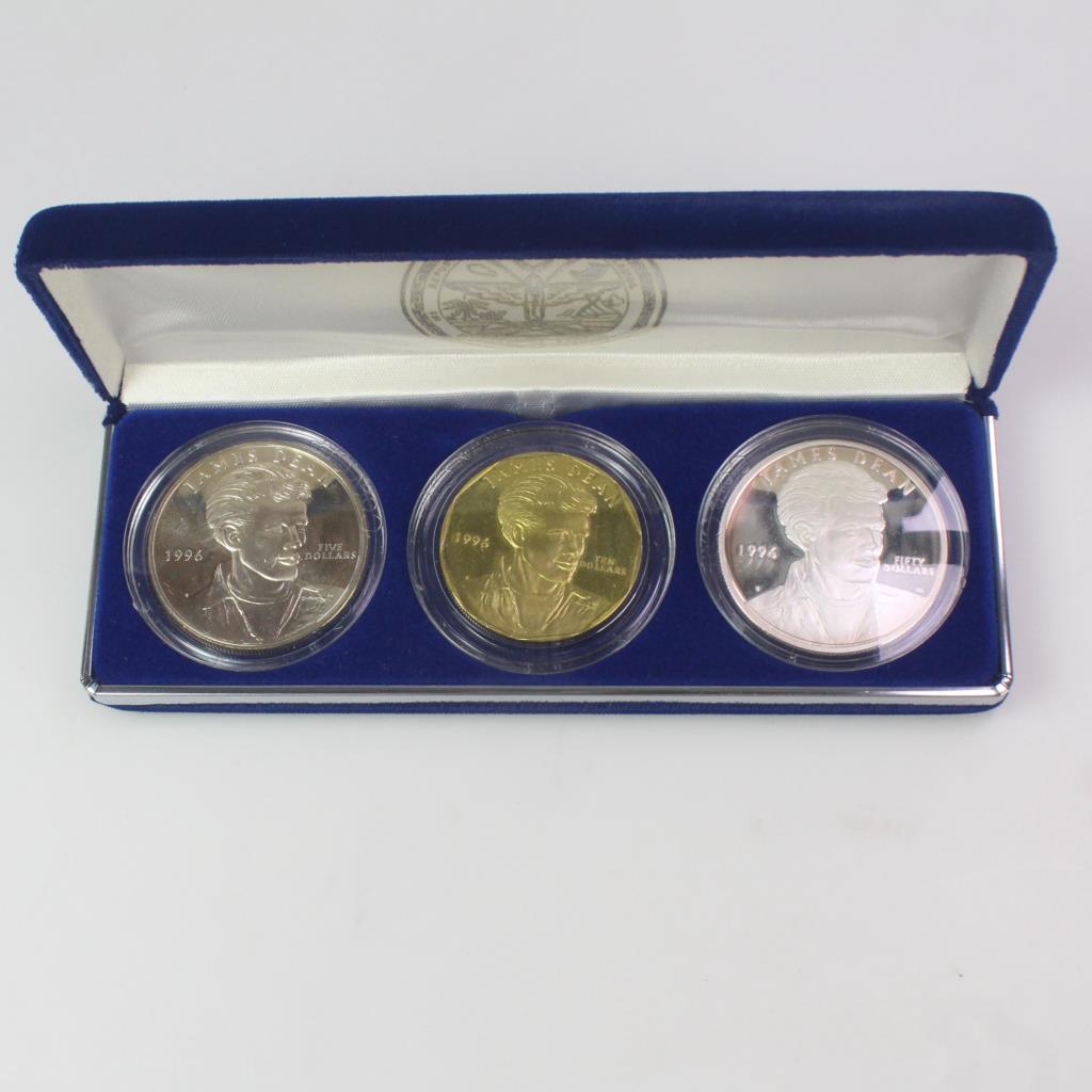 1996 James Dean Commemorative Coin Set, Includes 1 Silver | Property Room