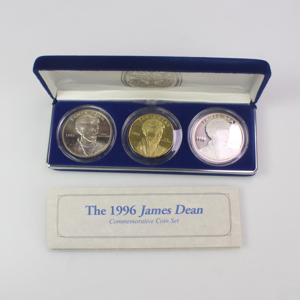 1996 James Dean Commemorative Coin Set, Includes 1 Silver | Property Room