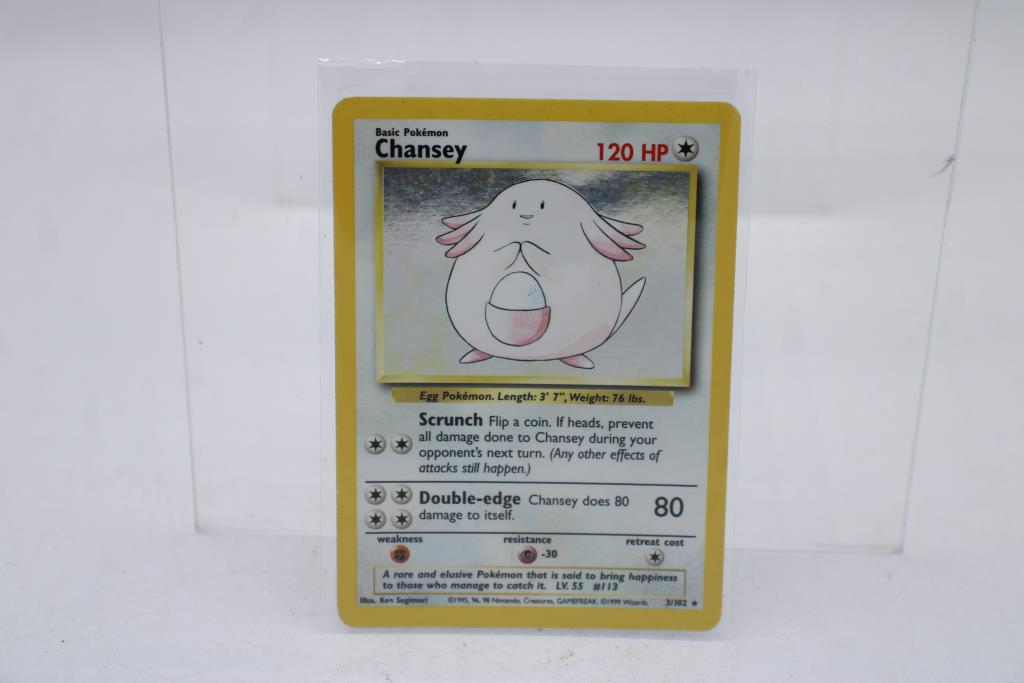 1999 Base Set Pokemon TCG Holofoil Chansey 3/102 | Property Room