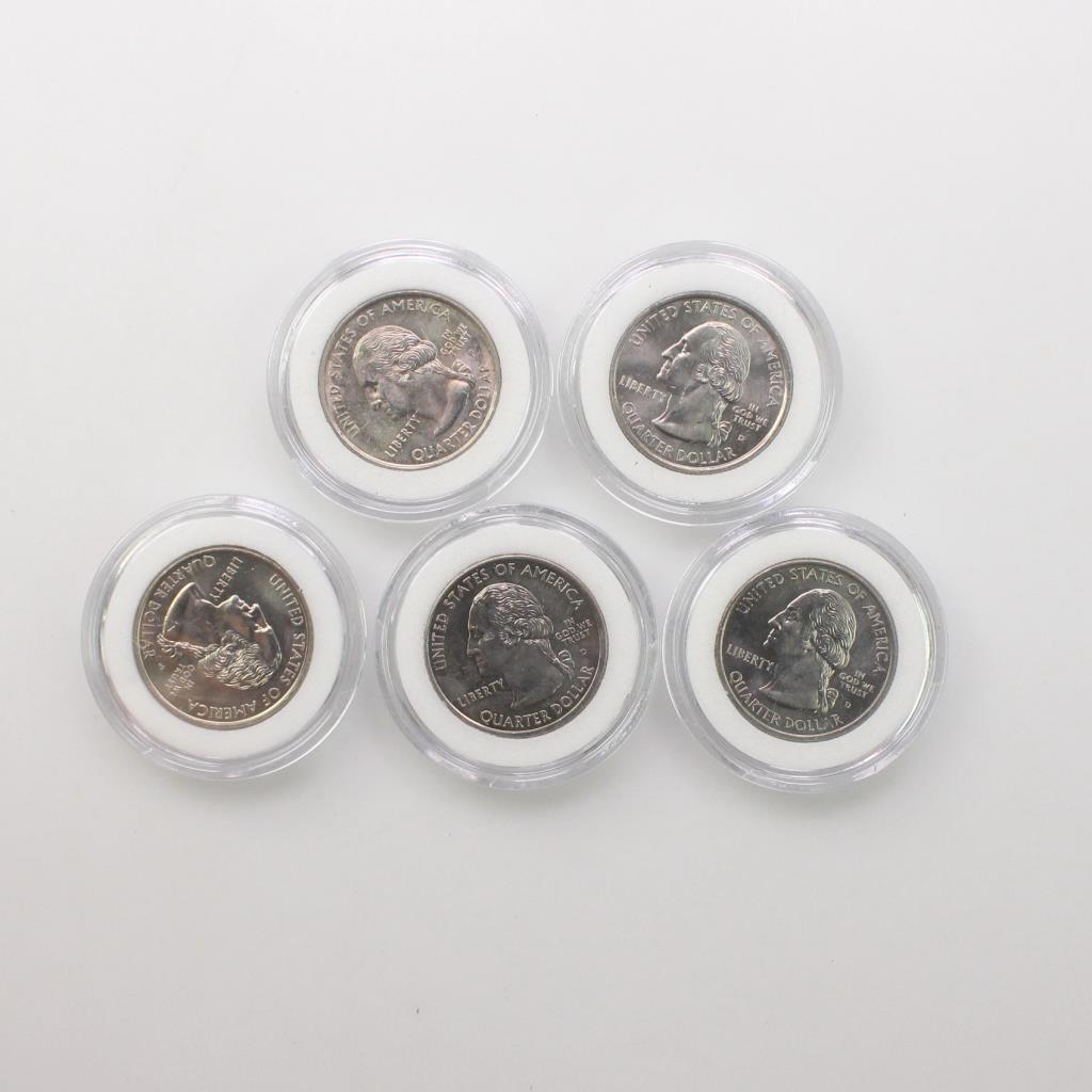 1999 Five Colorized Statehood Quarter Dollars Inaugural Edition ...