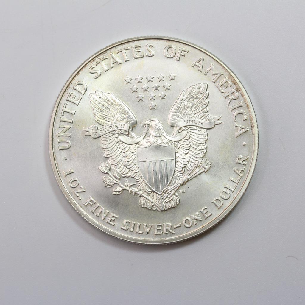 1999 Silver Colorized Walking Liberty One Dollar Coin | Property Room