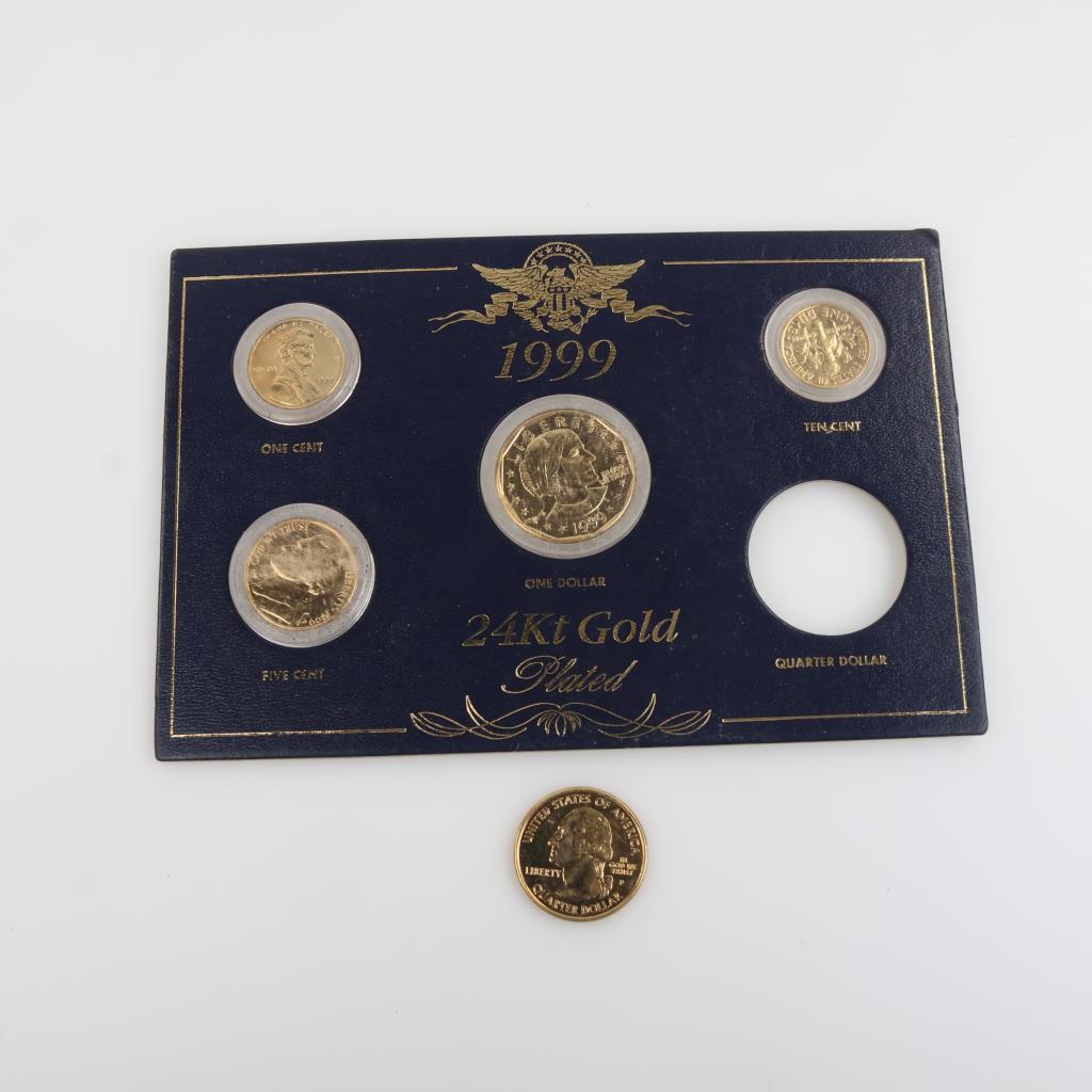 1999 US Coins Gold Plated, 5 Coins | Property Room