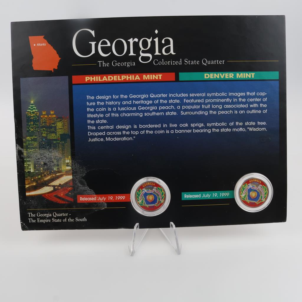 1999-P&D Georgia Colorized State Quarter Set | Property Room