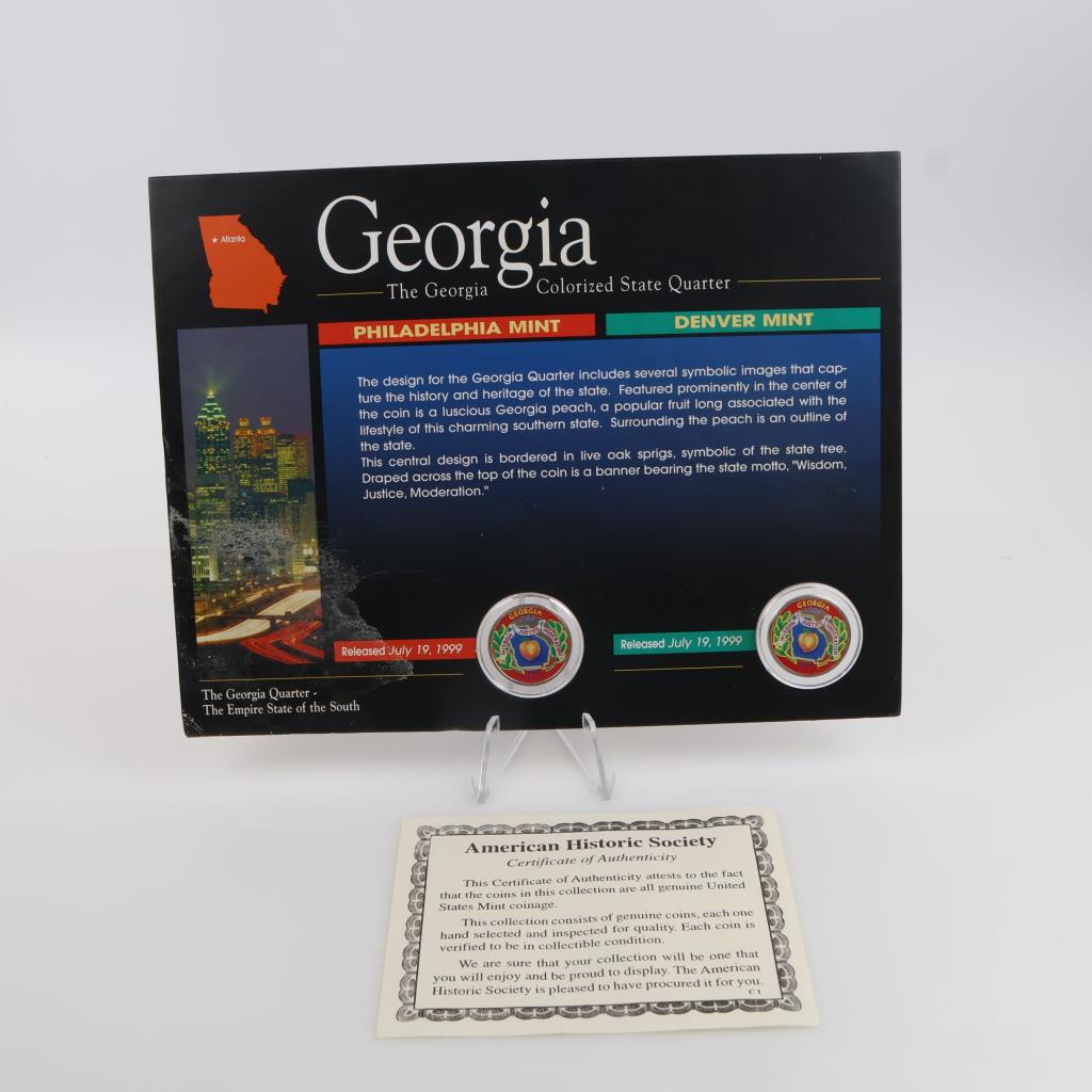 1999-P&D Georgia Colorized State Quarter Set | Property Room