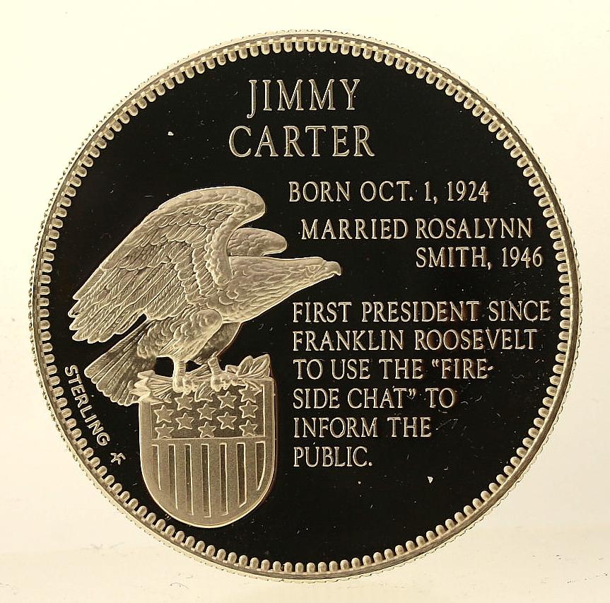 President Jimmy Carter .925 Sterling Silver Medallion | Property Room