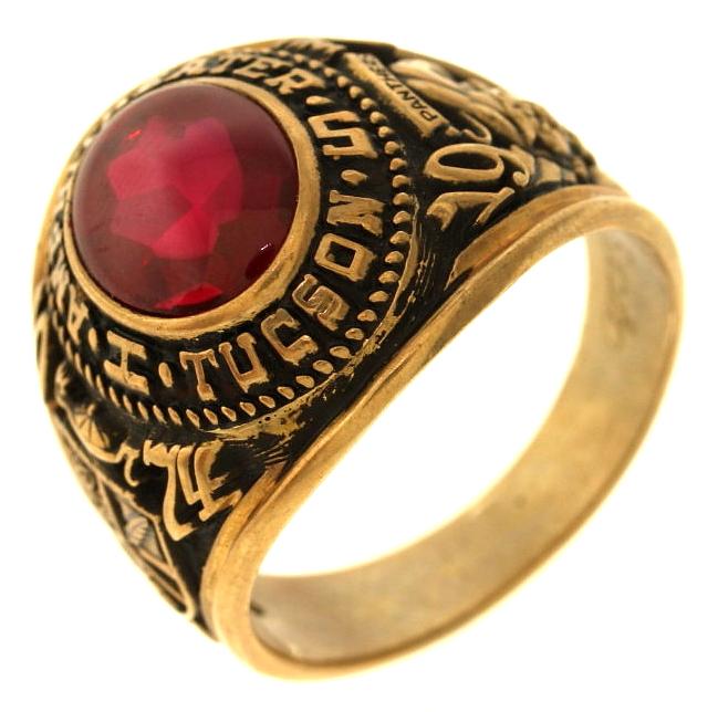 12 Gram 10kt Yellow Gold Class Ring With Red Stone | Property Room