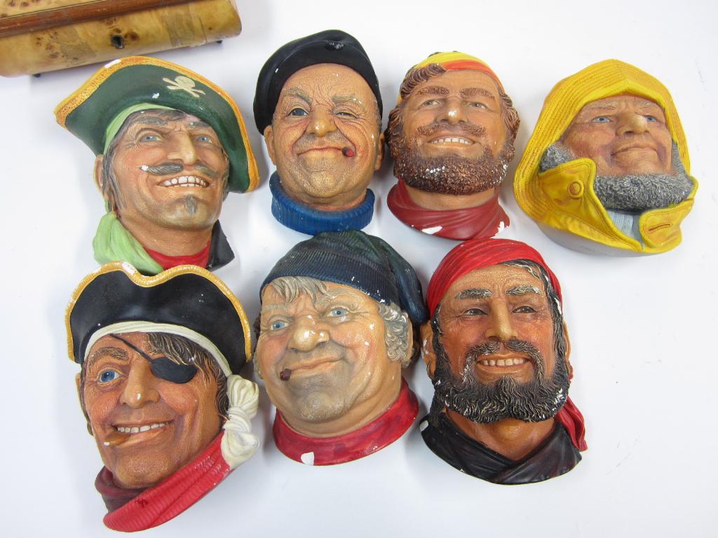 Chalk Head Wall Plaques And Music Box, 8 Pieces | Property Room