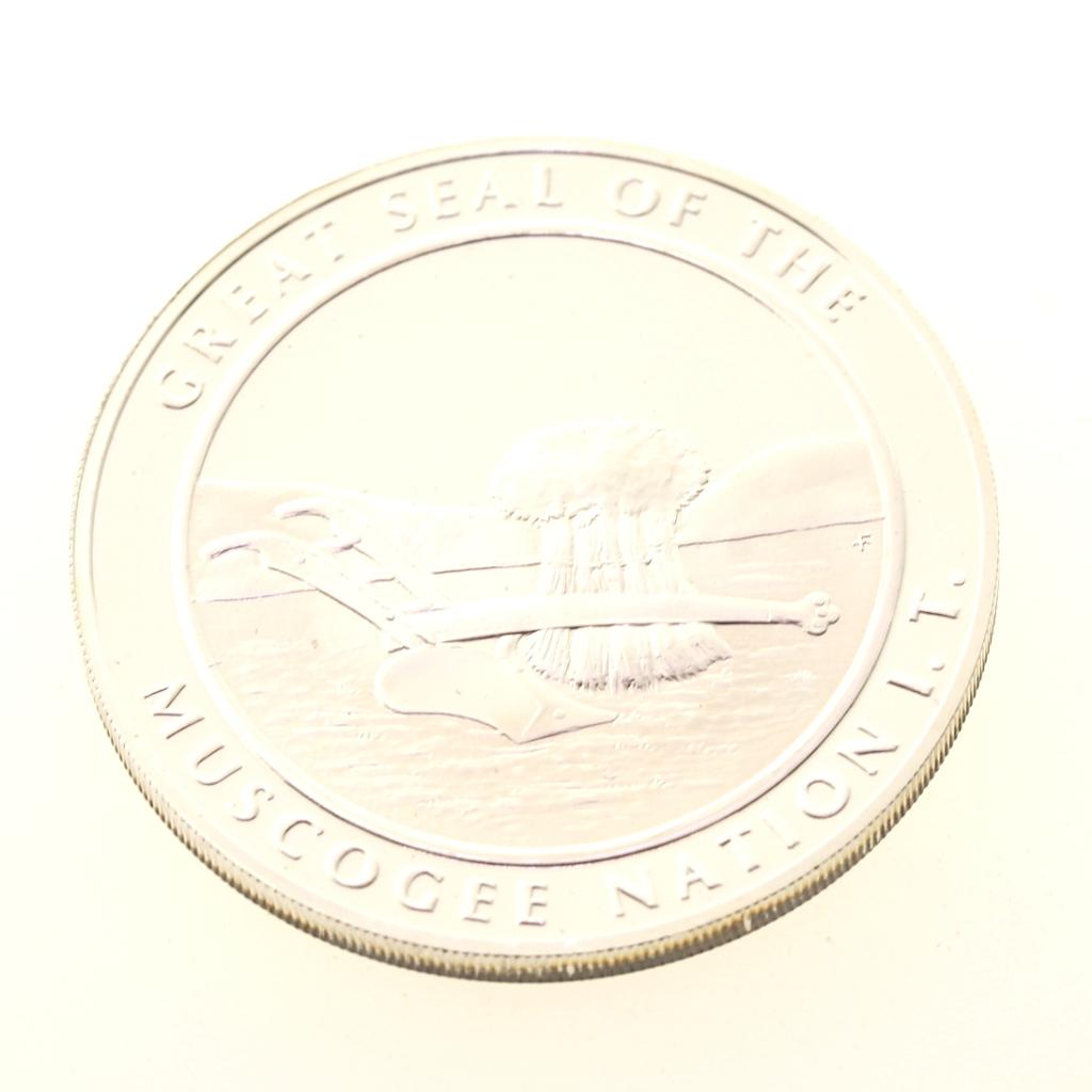 1973 .999 Fine Silver Round - Sovereign Nation Of The Creek-Muscogee ...