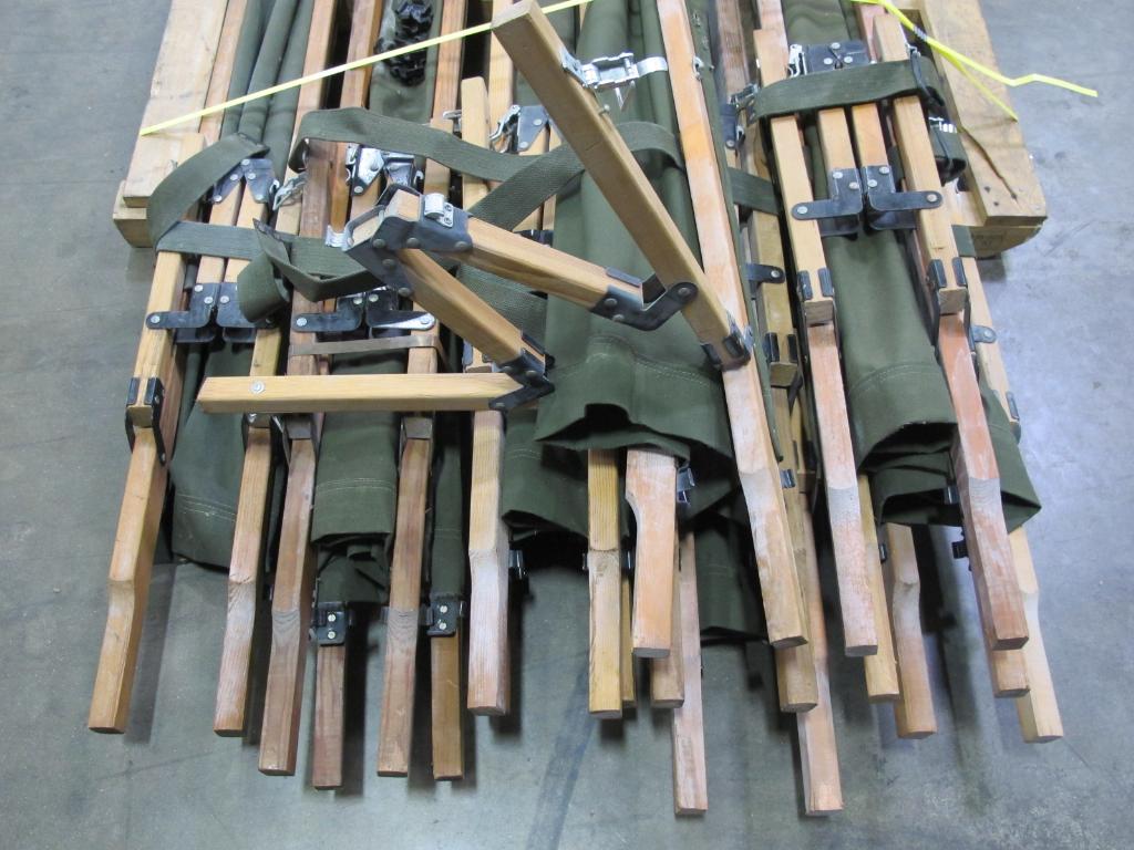 Vintage Military Style Medical Litters, 10 Pieces | Property Room