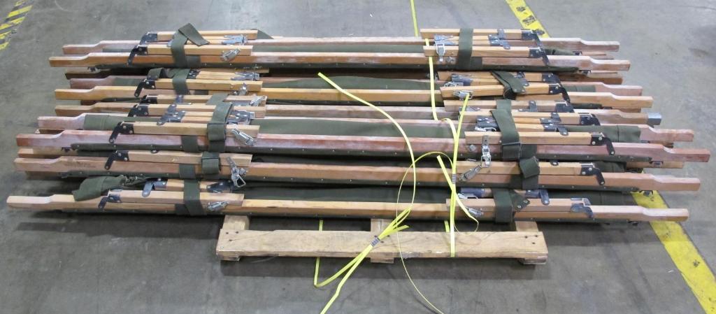 Vintage Military Style Medical Litters, 10 Pieces | Property Room