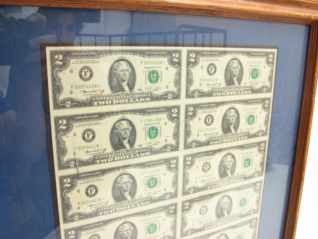 Sheet of Uncut Two Dollar Star Notes | Property Room