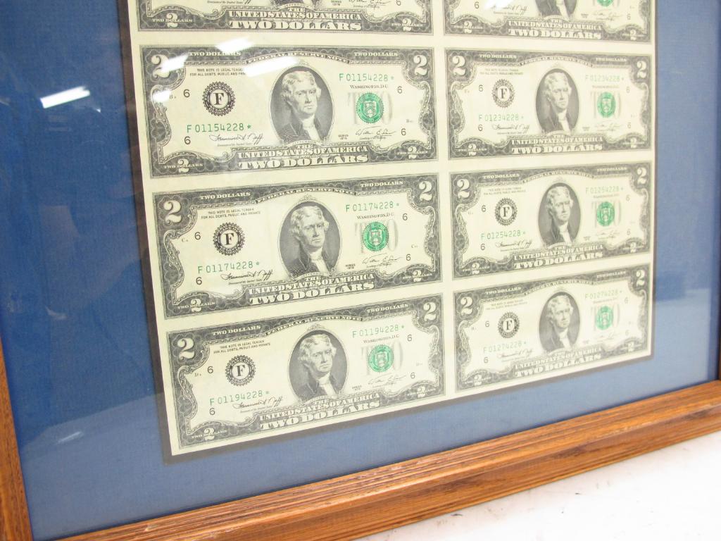 Sheet of Uncut Two Dollar Star Notes | Property Room