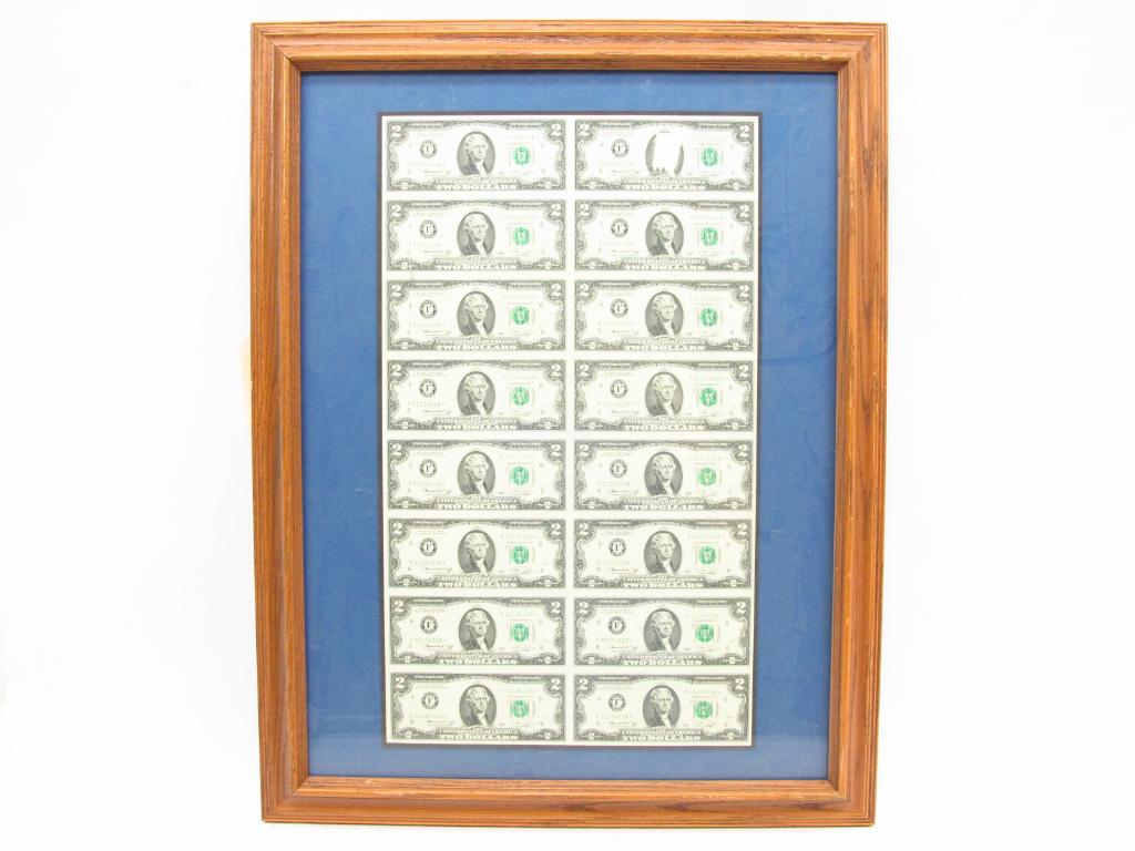 Sheet of Uncut Two Dollar Star Notes | Property Room