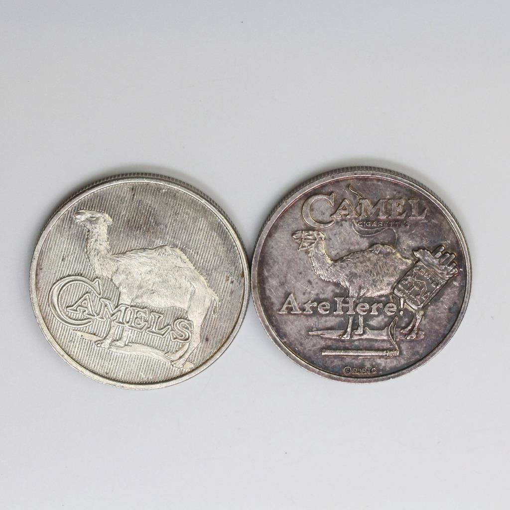 2 .999 Silver Vintage Camel Cigarette Rounds | Property Room