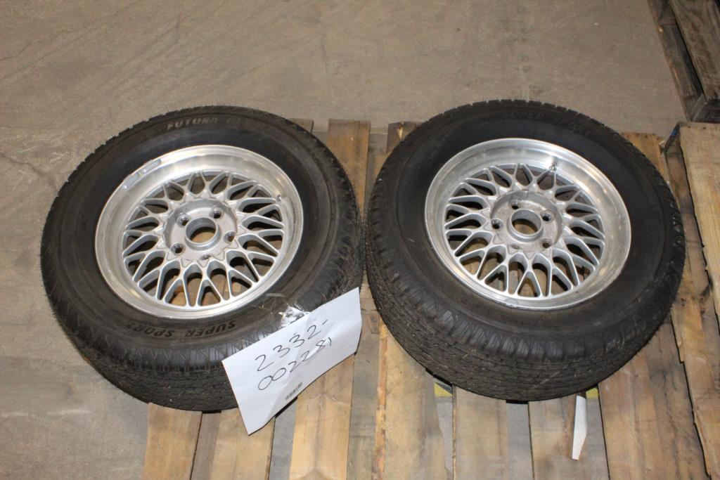 2 BBS Mesh 15" Rims, 2 Futura Tires | Property Room
