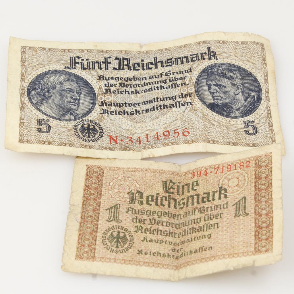 2 German Reichsmark Banknotes | Property Room