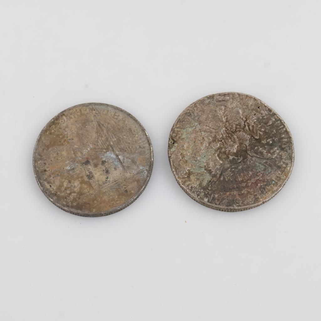 2 Melted Silve Coins | Property Room