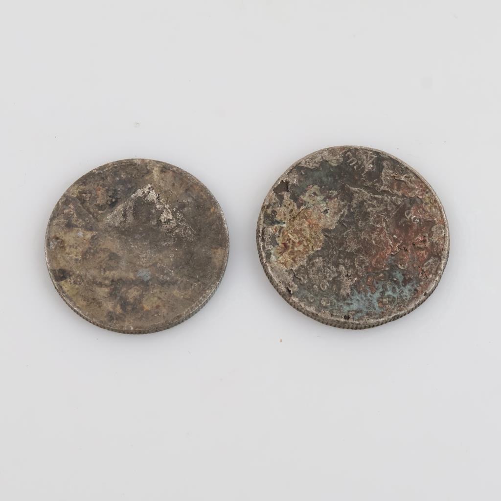2 Melted Silve Coins | Property Room