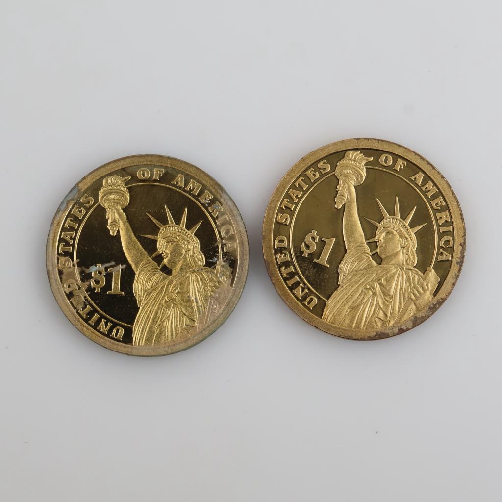 2 US Colorized One Dollar Coins | Property Room