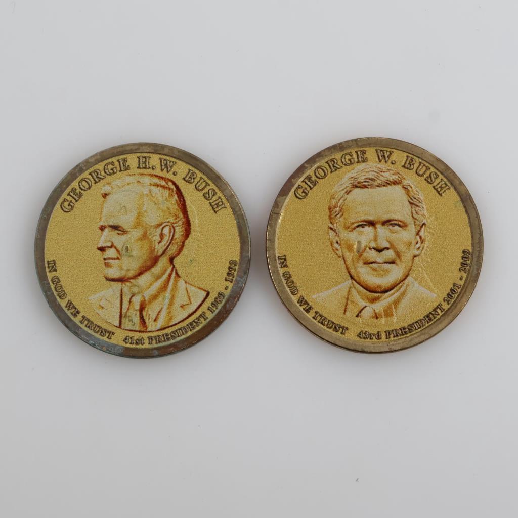 2 US Colorized One Dollar Coins | Property Room