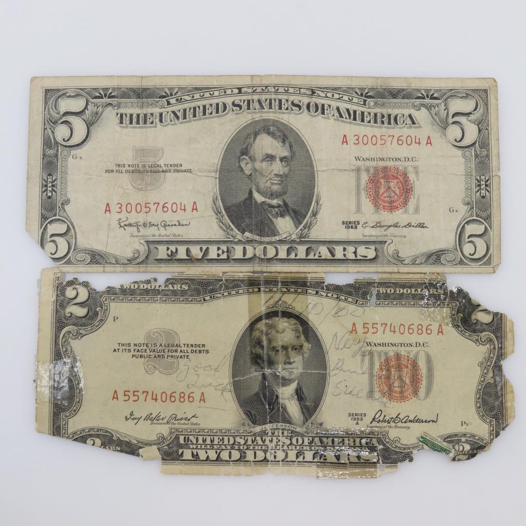 2 US Note Dollar Bills | Property Room