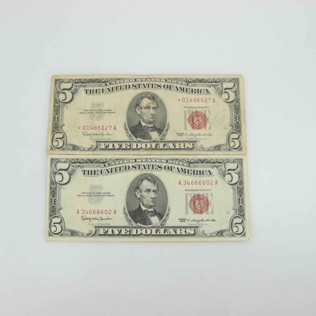2 US Notes 5 Dollars | Property Room