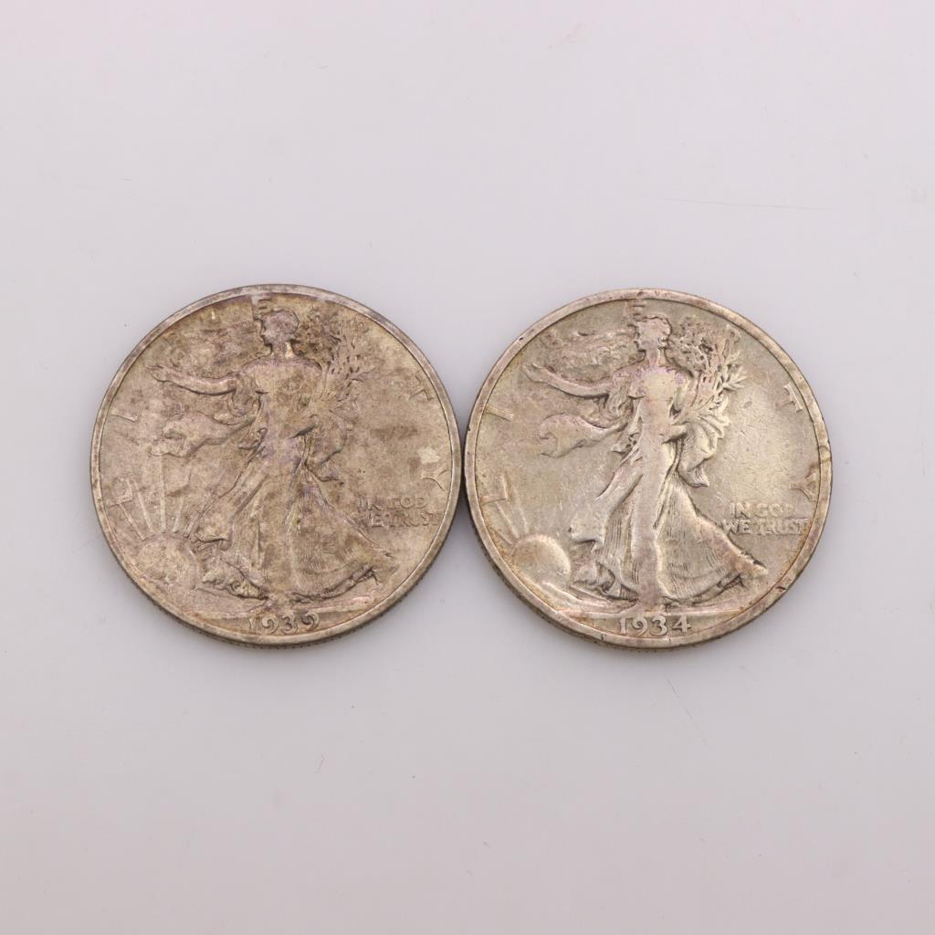 2 US Walking Liberty Silver Dollars | Property Room