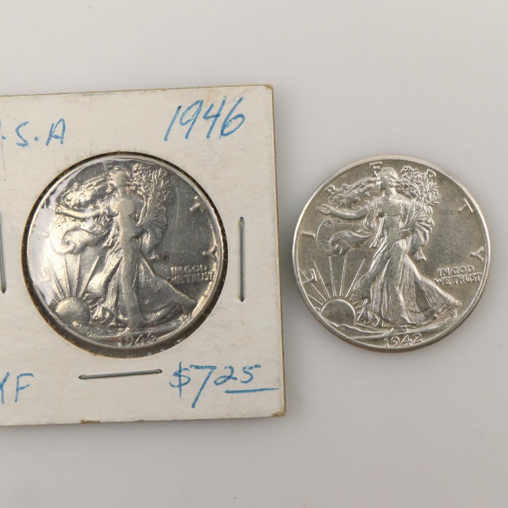 2 Walking Liberty Silver Half Dollars | Property Room
