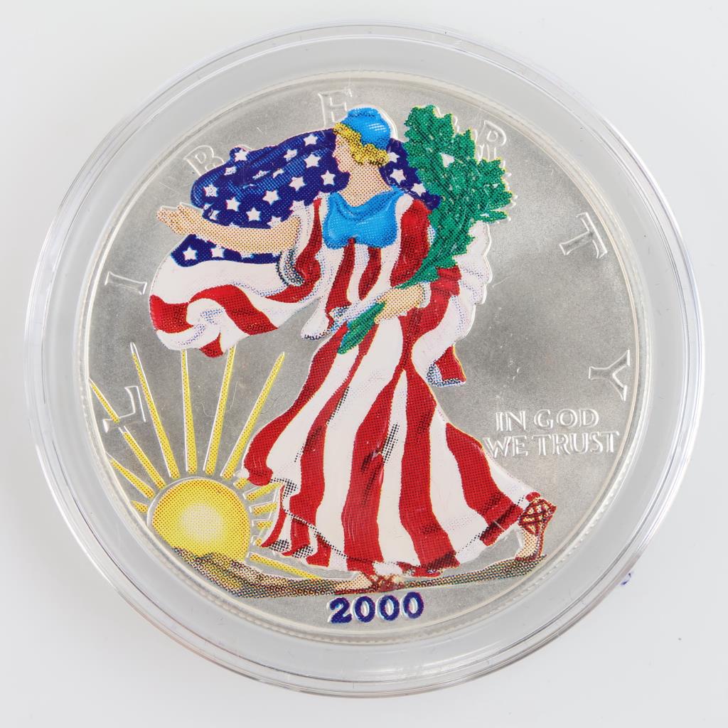 2000 American Eagle Colorized Fine Silver Dollar 1oz | Property Room